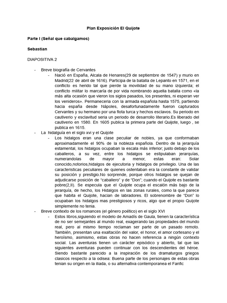 Exposición Quijote | PDF | Don Quijote | Miguel De Cervantes