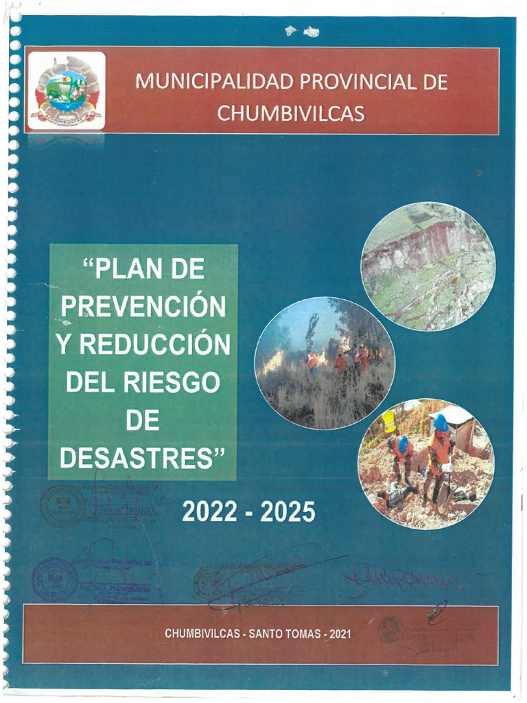 Plan de Prevencion y Reduccion Del Riesgo de Desastres de La Provincia de Chumbivilcas 2022 2025 ...