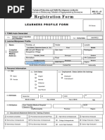 MIS0301v2020 - UPDATED LEARNERS PROFILE FORM | PDF | Disability