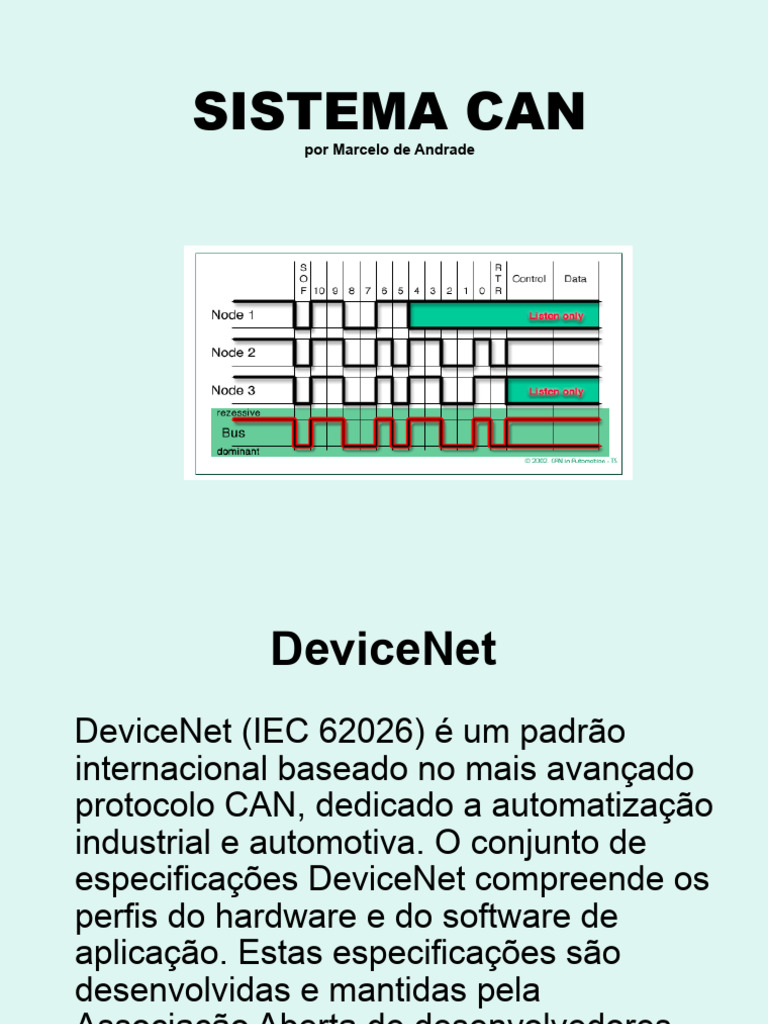 SISTEMA CAN Treinamento | PDF | Rede de computadores | Modelo OSI