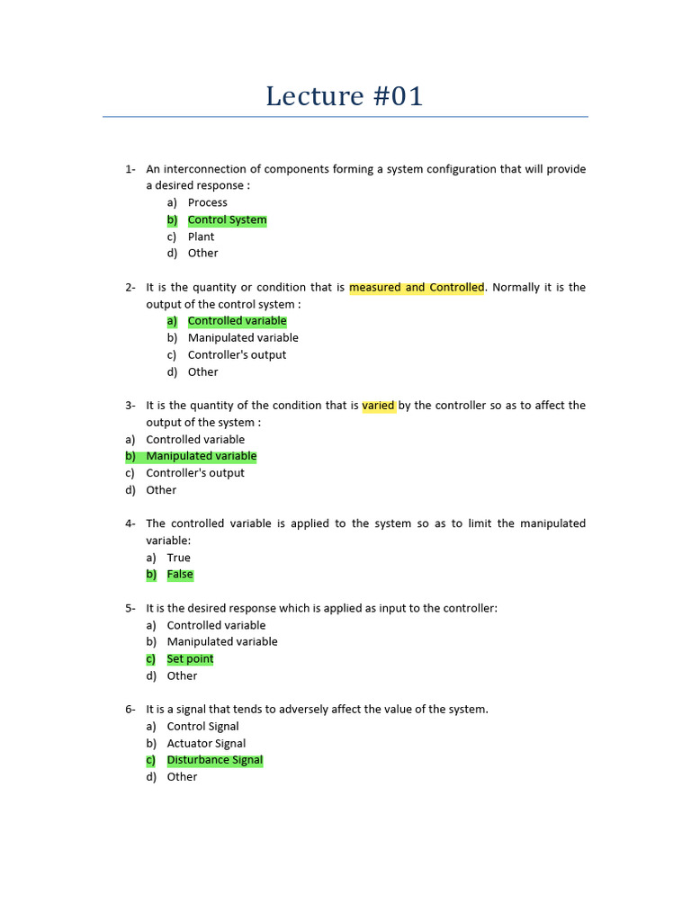 Automatic Control Exercise | PDF | Feedback | Control Theory