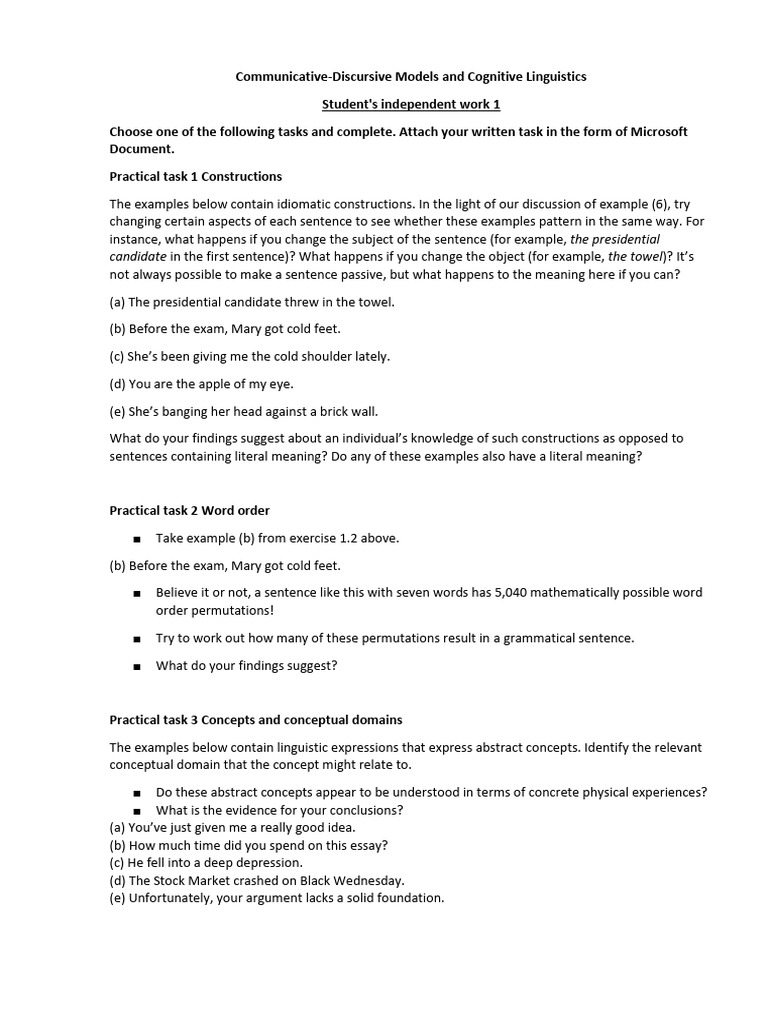 Students Independent Work 1 | PDF