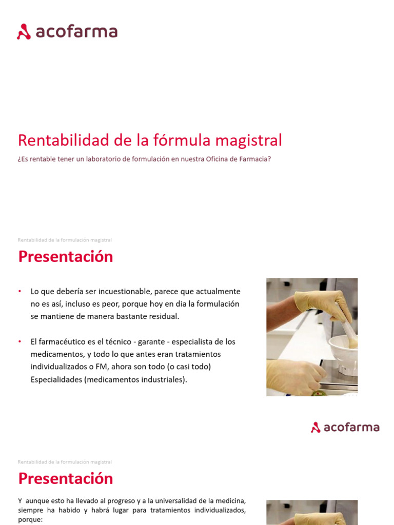 Rentabilidad Del Laboratorio de Formulación Magistral | PDF | Farmacia