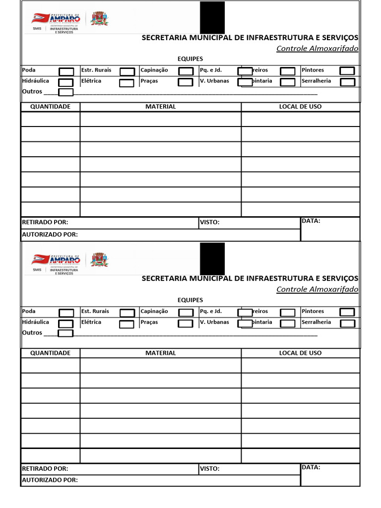Controle Retirada Materiais Almoxarifado Grande | PDF | Tecnologia e ...
