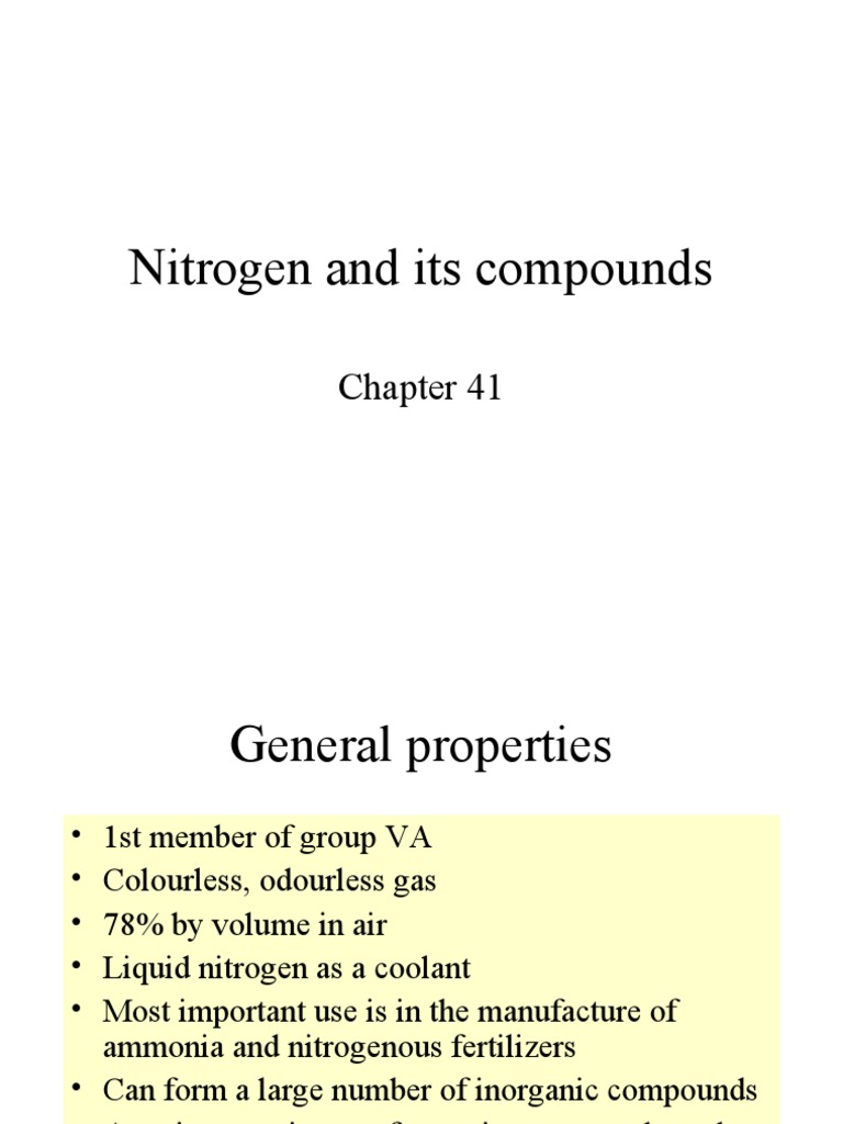 Nitrogen and Its Compounds | Nitric Acid | Nitrogen
