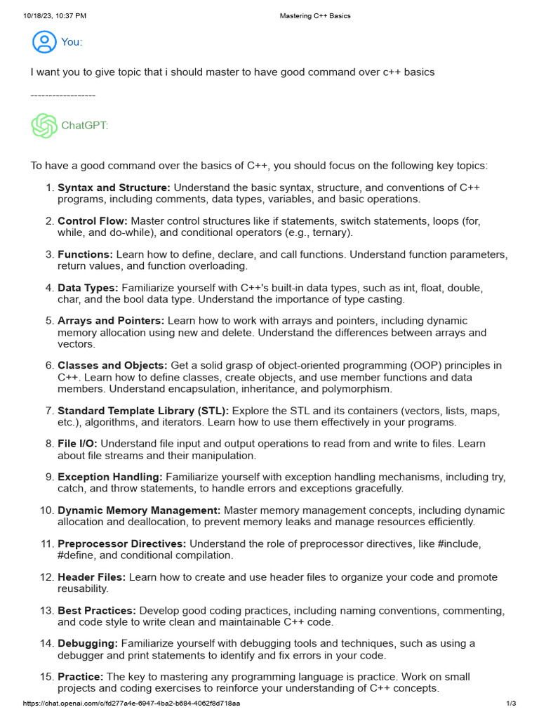 Mastering C++ Basics | PDF