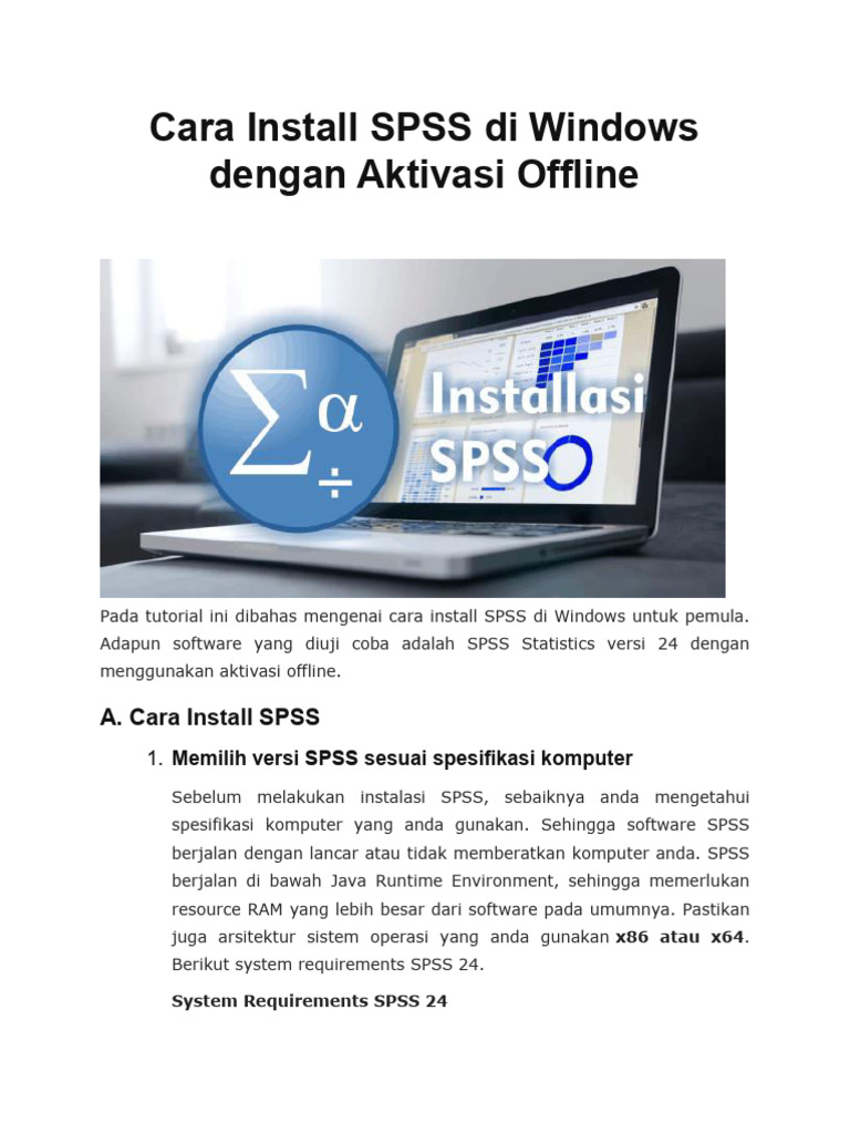 Cara Install SPSS-24 Di Windows Dengan Aktivasi Offline | PDF