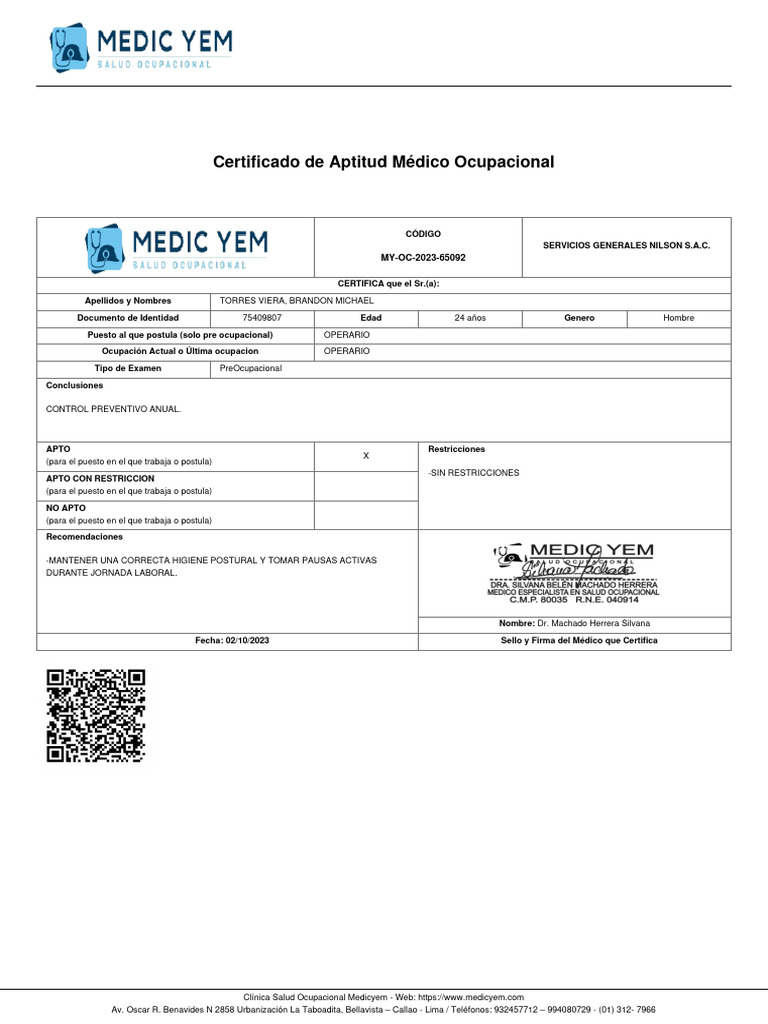 My Oc 2023 65092 Torres - Viera - Brandon PDF | PDF | ruido | Examen físico