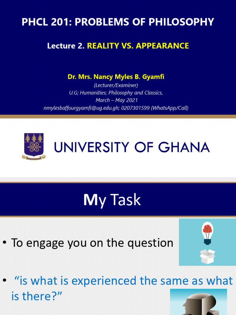 PHCL 201 2021 201 Russell Reality and Appearance VL 2 | PDF | Idealism | Reality