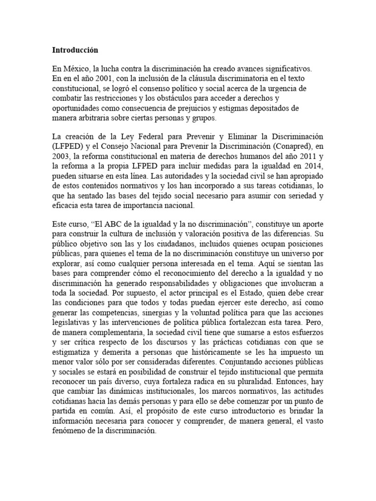 Curso CONAPRED | PDF | Discriminación | Derechos humanos