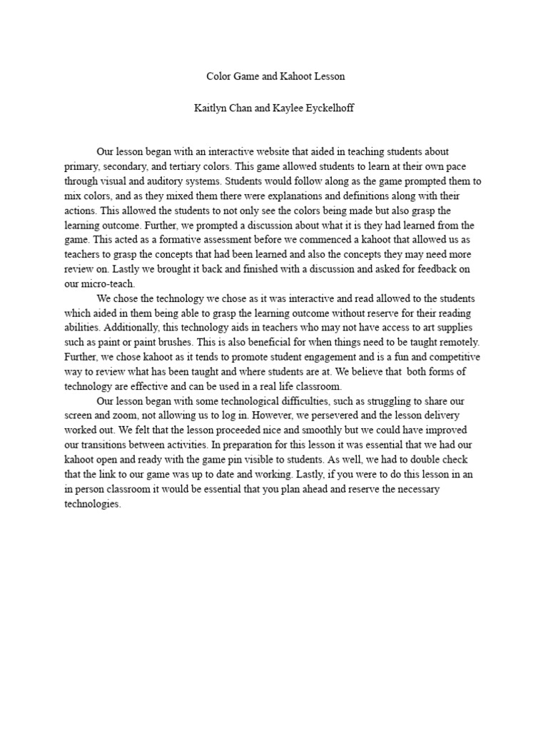 Microteach Reflection | PDF