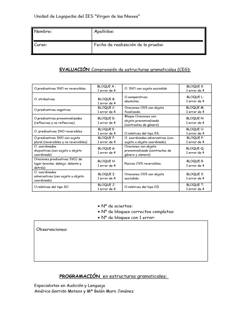 Eval CEG y Registro | PDF | Asunto (gramática) | Comunicación humana