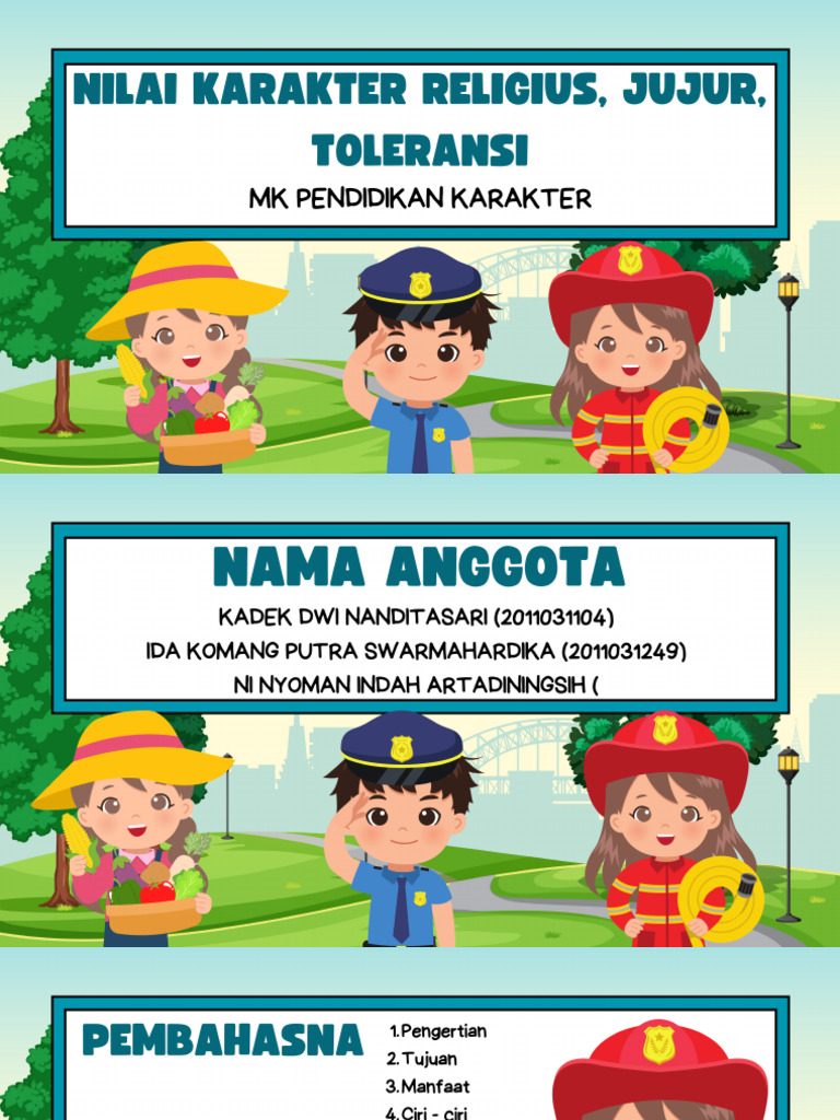 Nilai Karakter Religius, Jujur, Toleransi | PDF