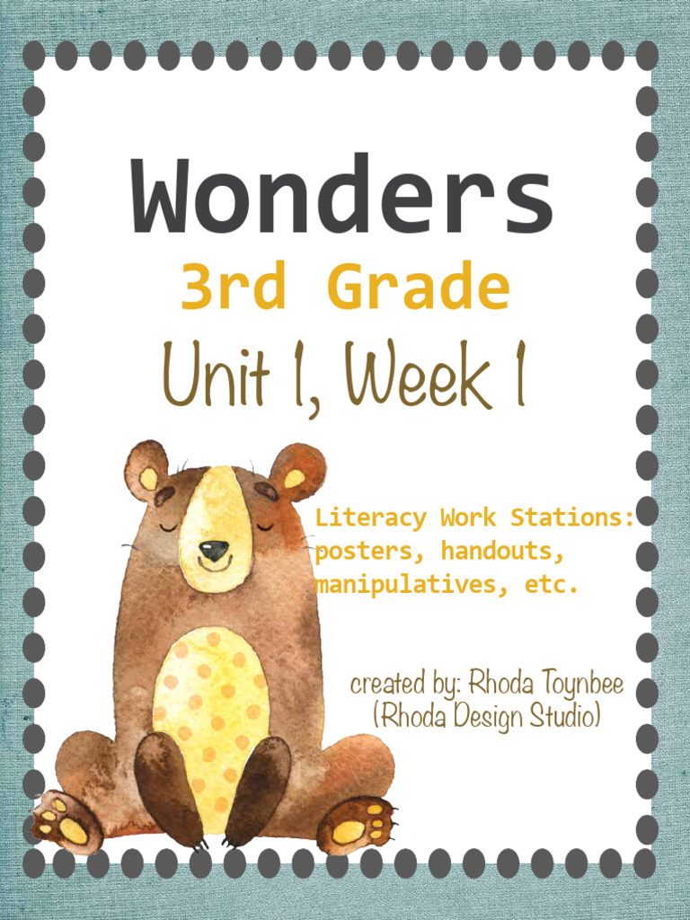 Wonders Reading Literacy Centers Unit 1 Week 1 | PDF