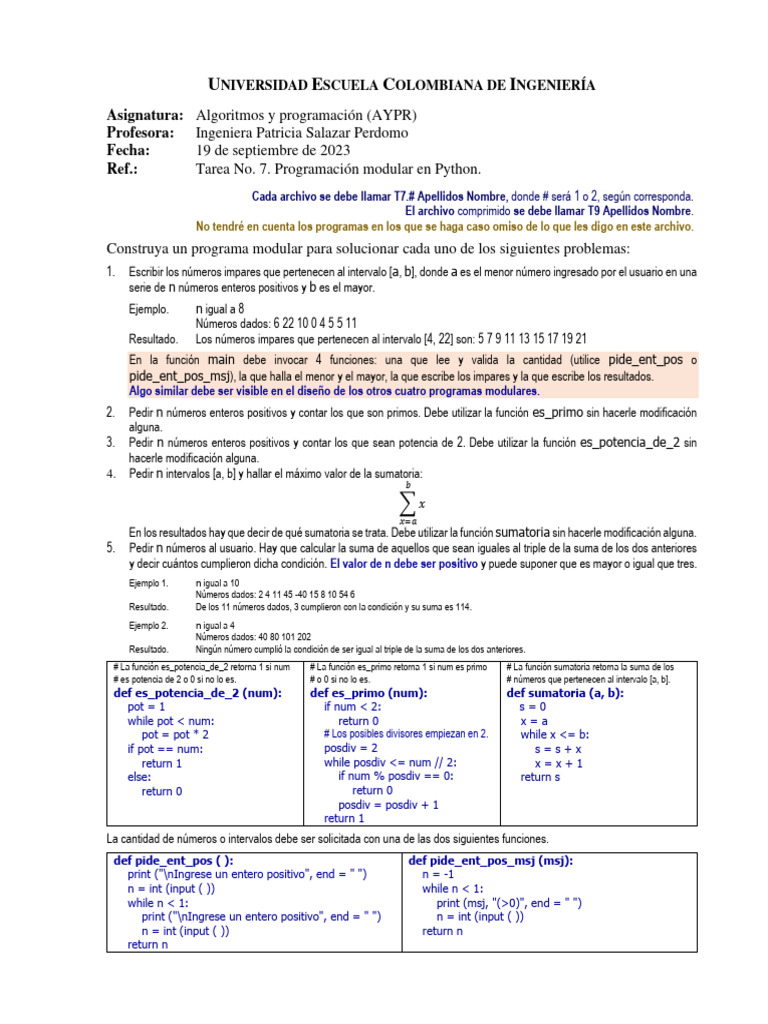 TAREA 7 AYPR PSP 2023-2 Programación Modular | PDF | Ciencias de la ...