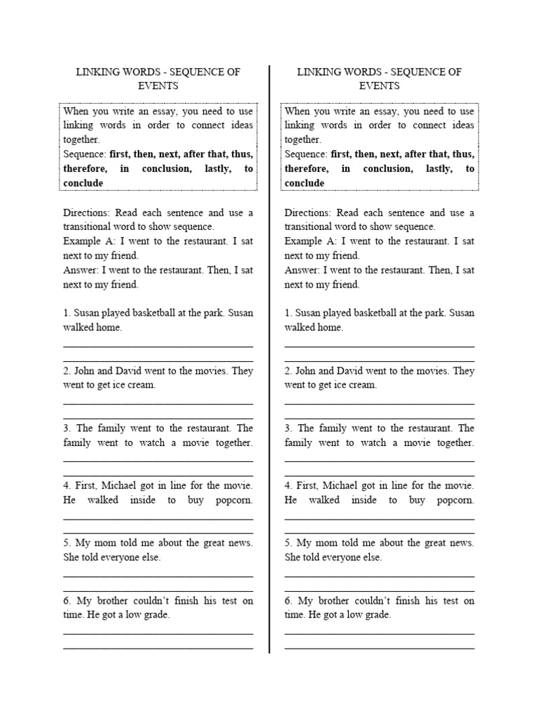 LINKING WORDS-sequence of Events | PDF
