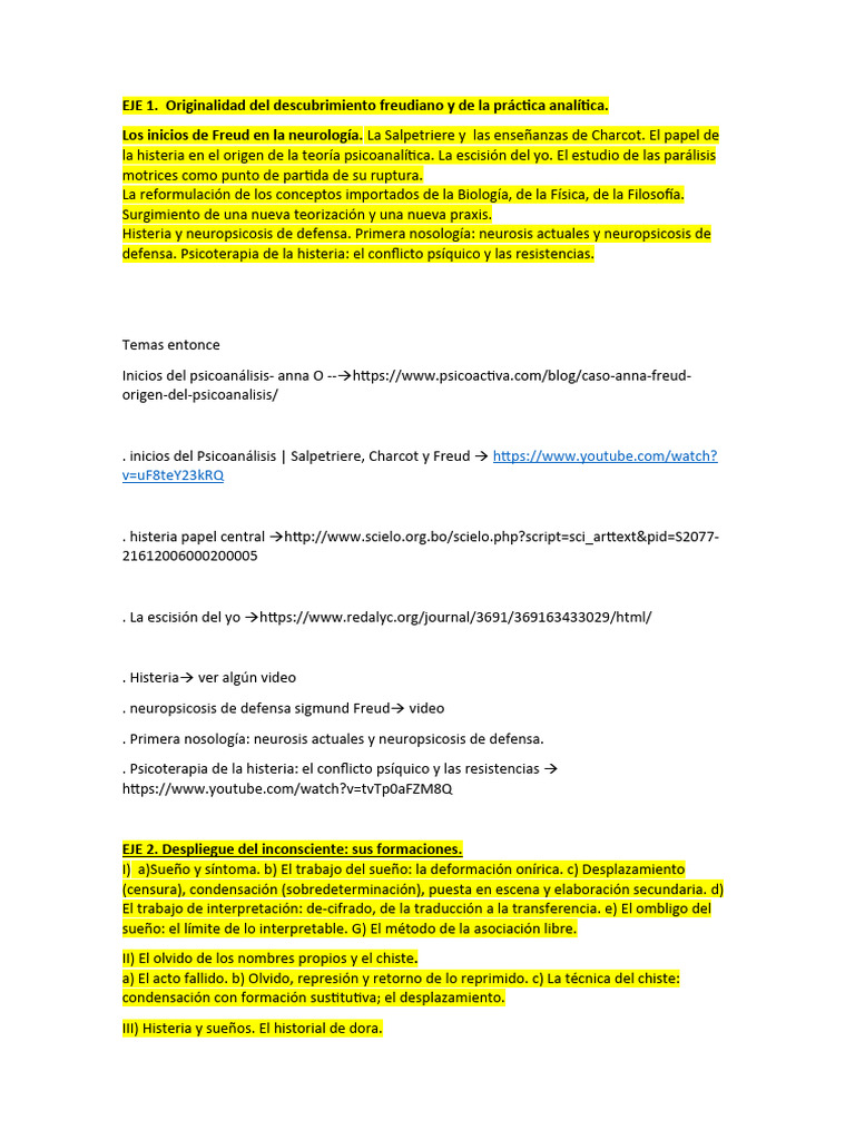 Psicoanalitica Final | PDF | Psicoanálisis | Mente inconsciente