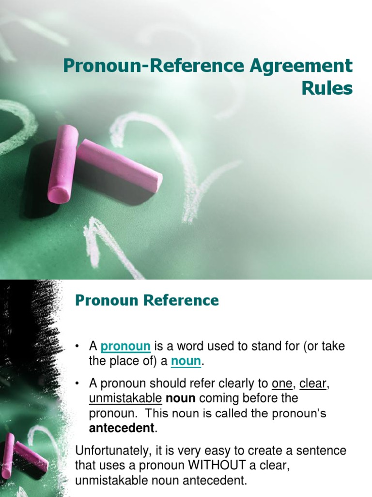 Pronoun-Reference Agreement Rules | PDF | Pronoun | Noun