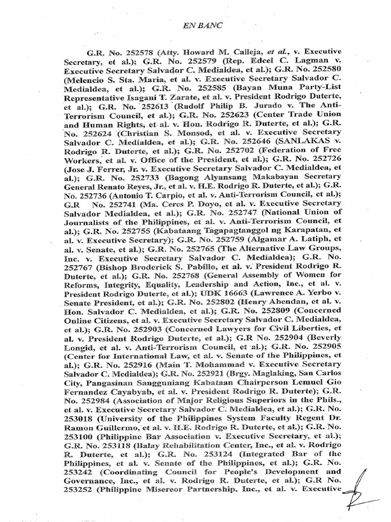 Calleja v. Executive Secretary, G.R. No. 252578 (2021) (J. Zalameda ...
