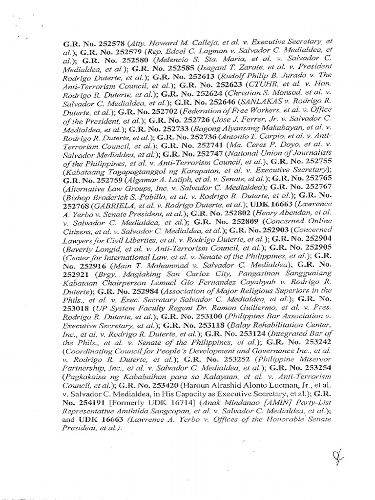 Calleja v. Executive Secretary, G.R. No. 252578 (2021) [J. Dimaampao ...