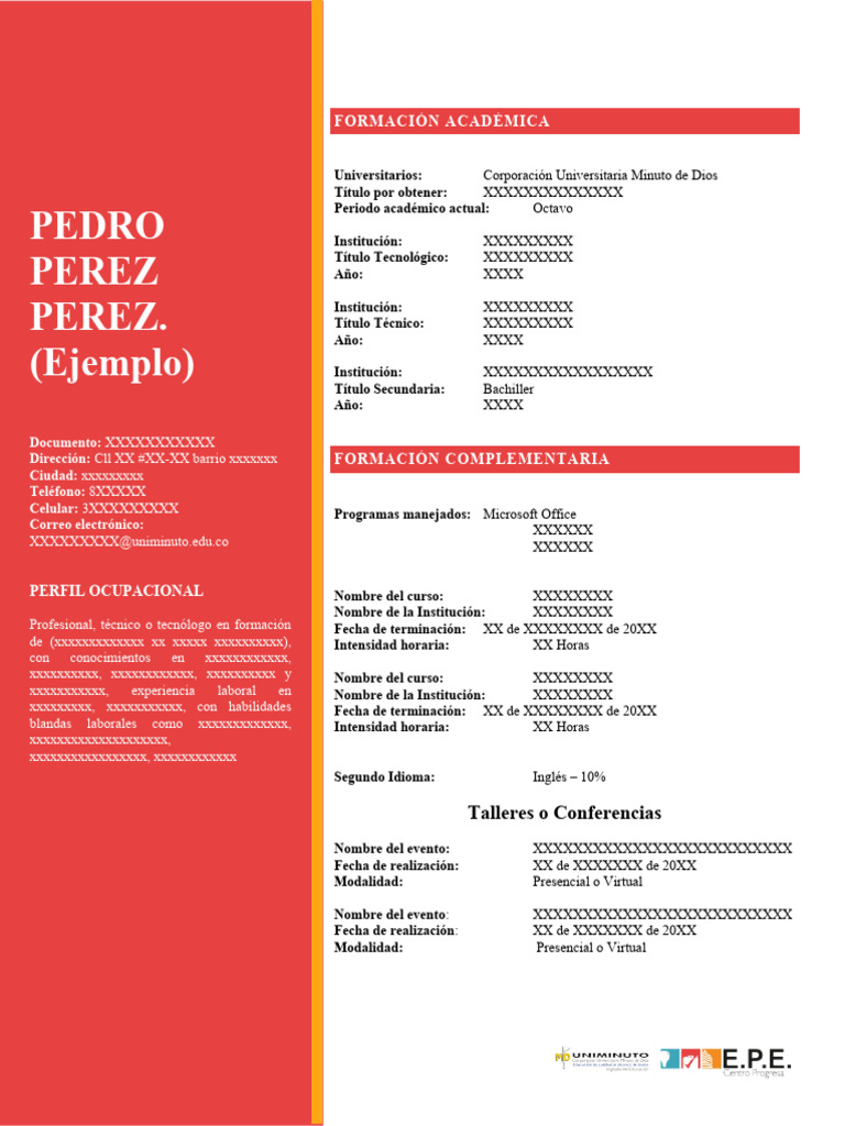 Formato HV Uniminuto 2024-10 | PDF