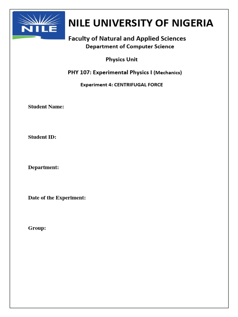 PHY 107 Experiment 4 | Download Free PDF | Force | Velocity