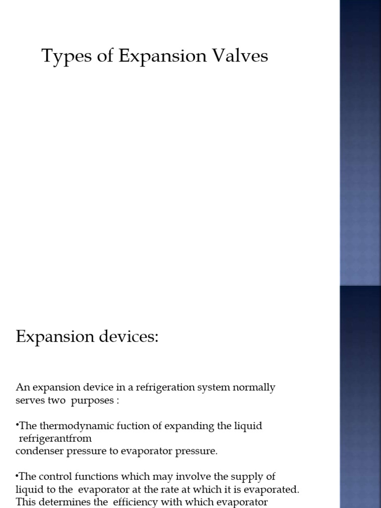 Expansion Devices Type | PDF | Valve | Physical Sciences