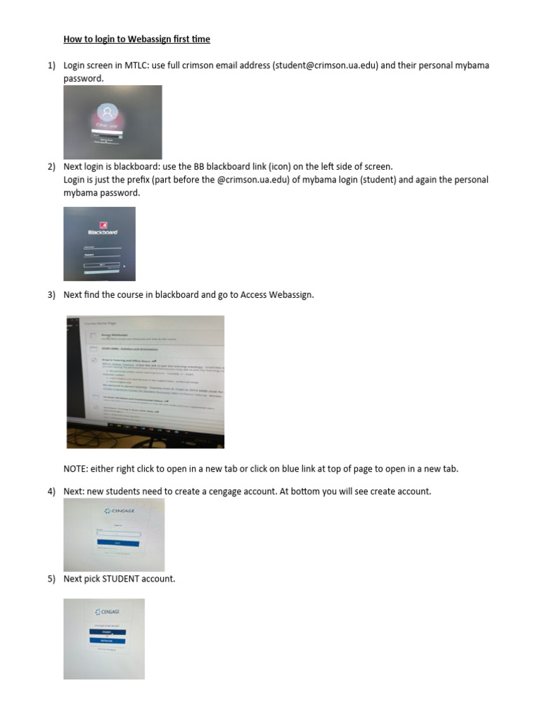 First-Time Webassign Login Guide | PDF | Career & Growth