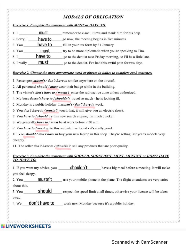 Modals of Obligations | PDF