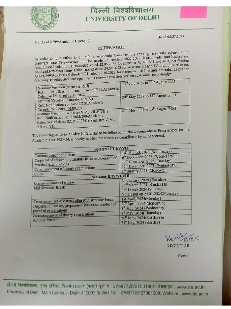 Academic Calendar 2023 | PDF