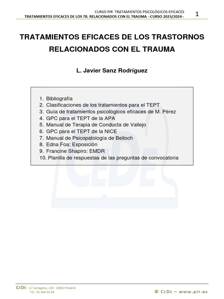 Tratamientos TEPT 2023 | PDF