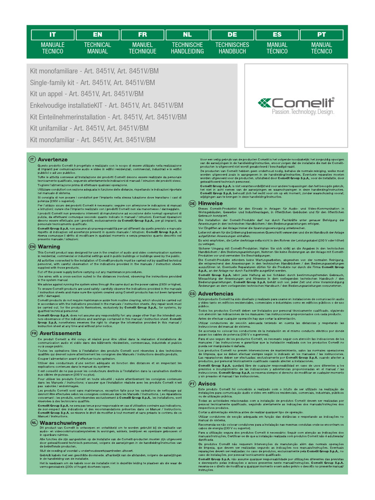 8451V Comelit | PDF