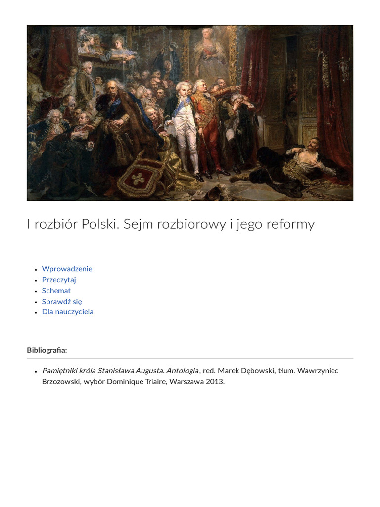 I Rozbior Polski Sejm Rozbiorowy | PDF