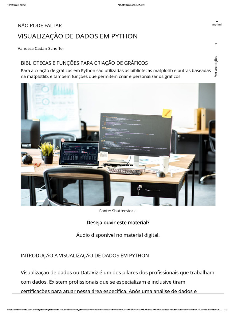 Visualização de Dados em Python - Seção 5 | PDF | Python (linguagem de ...