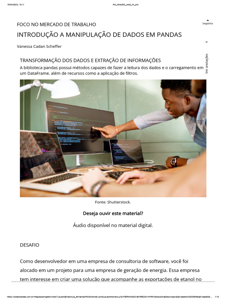 Introdução A Manipulação De Dados Em Pandas Seção 4 555465 Pdf Informação Dados 