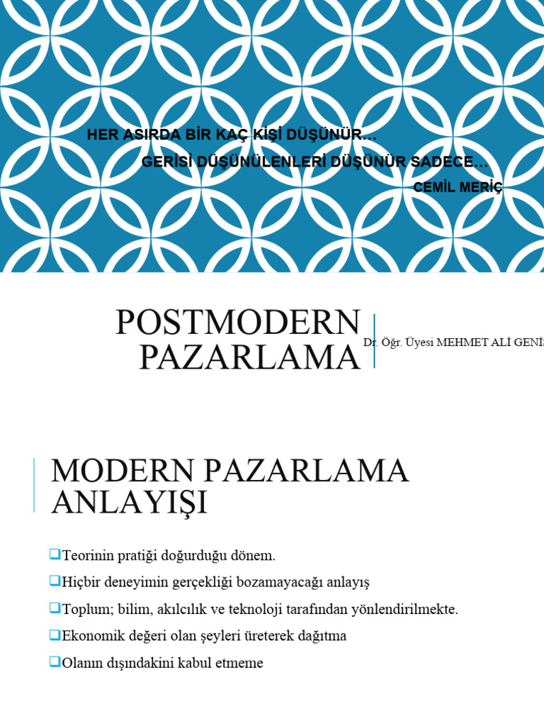 Postmodern Pazarlama | PDF