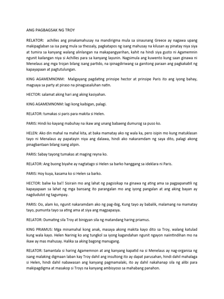Ang Pagbagsak NG Troy | PDF Ang Pagbagsak NG Troy | PDF