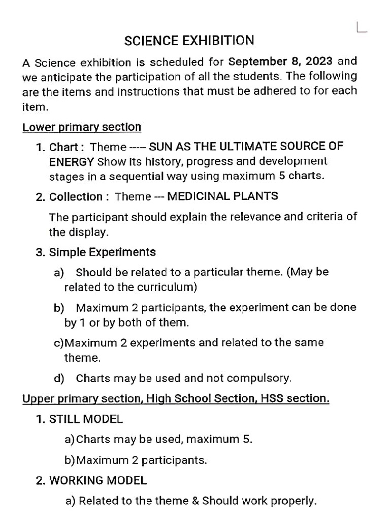 Science Exhibition 2023 | PDF