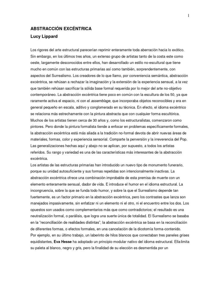 LIPPARD Lucy - Eccentric Abstraction 1966 | PDF