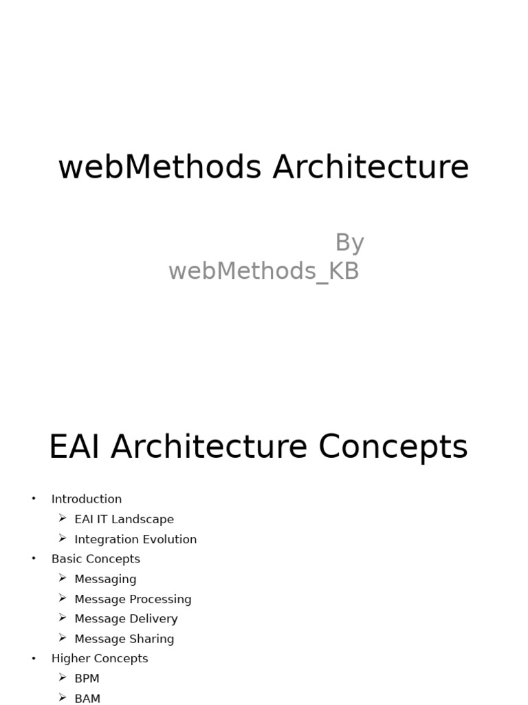 Webmethods Architecture By Webmethods Kb Pdf Computer Network Information Science