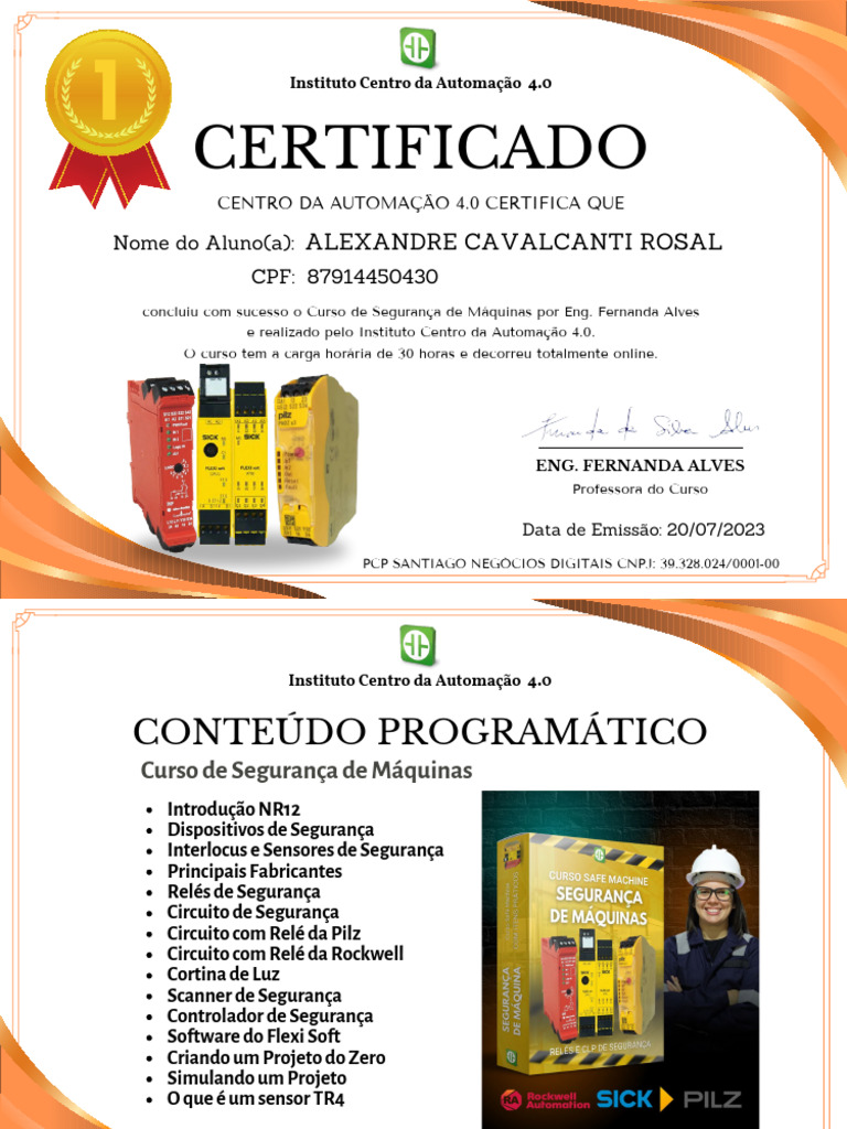 Certificado Curso Completo CLP Rockwell Controllogix | PDF