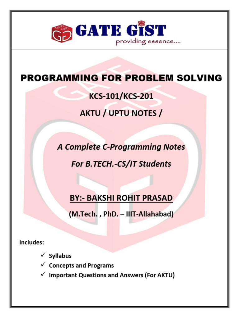 C Language Notes 1st Semester Bca | PDF | Computer Data Storage ...
