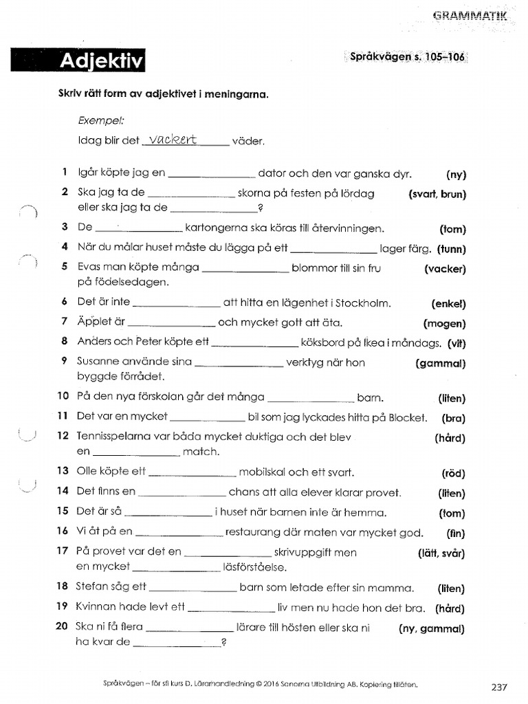 Adjektiv Prepositioner | PDF