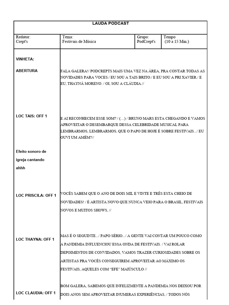 Modelo Lauda - Podcrept's | PDF