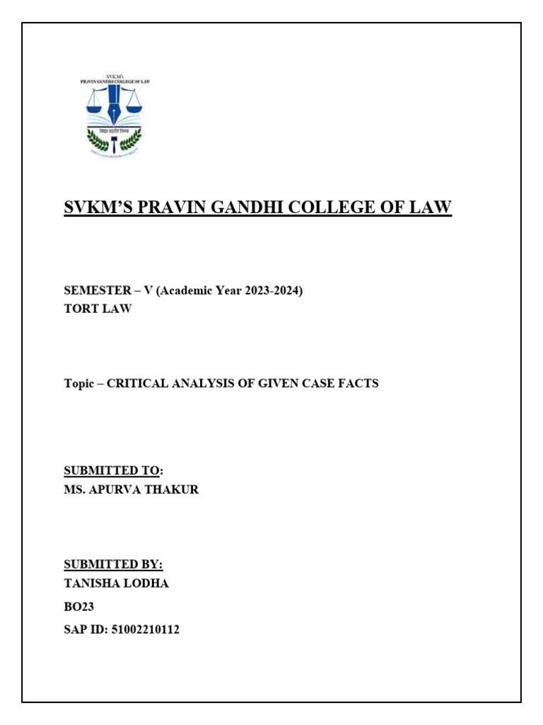 Tort Assignment | PDF