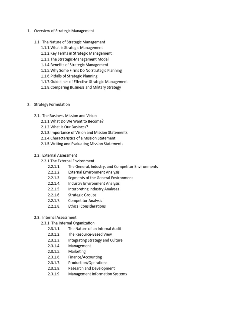 Strategic Management Overview and Guide | PDF | Strategic Management ...