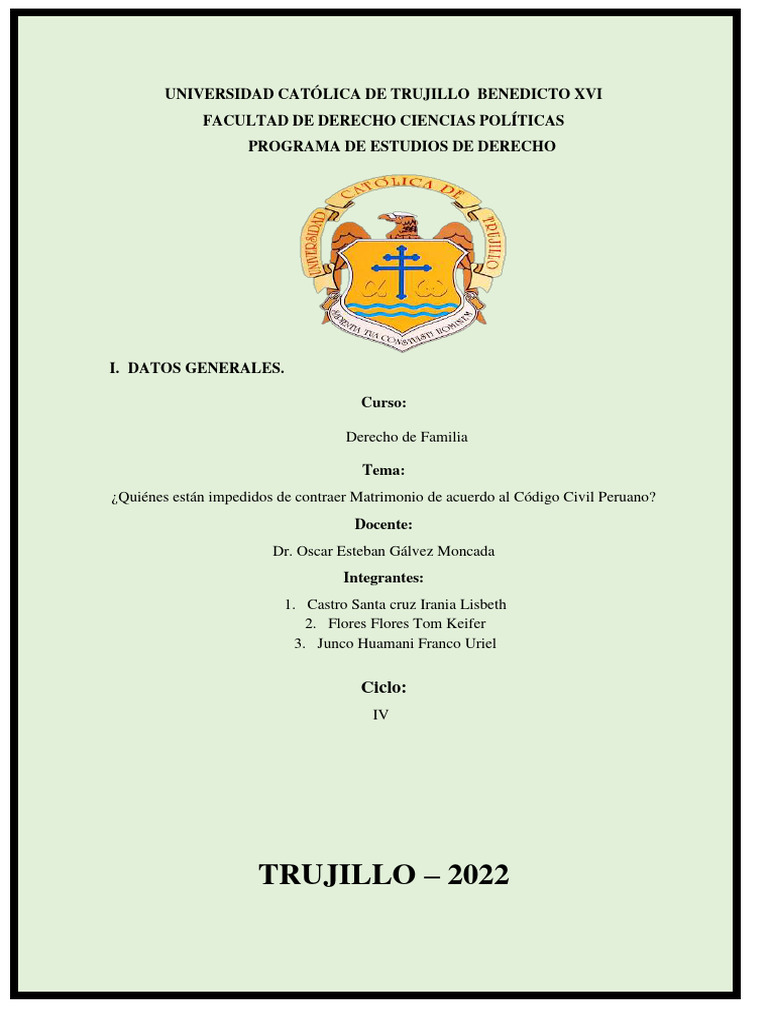 Impedidos de Contraer Matrimonio | PDF