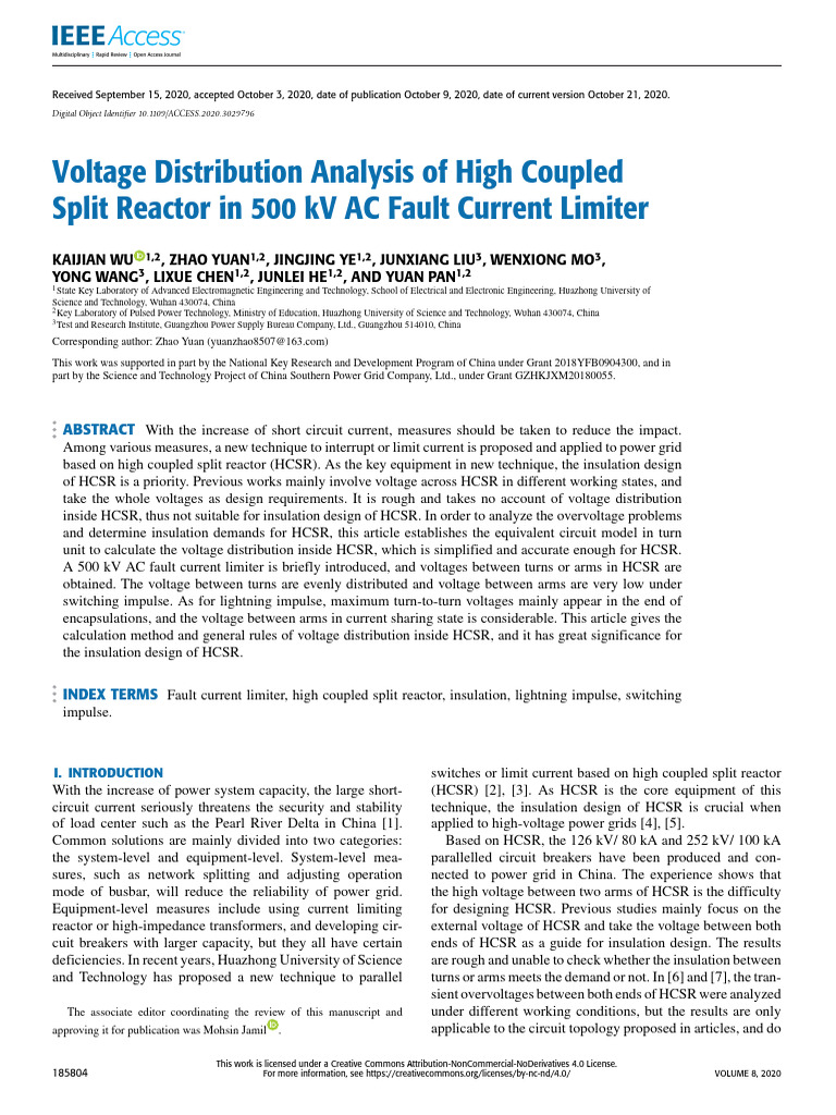 Voltage Distribution Analysis of High Coupled Spli | PDF | Inductance ...
