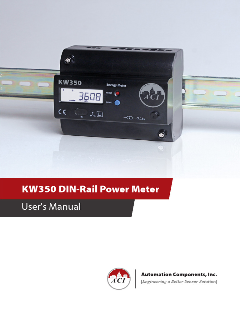 KW350 DIN-Rail Power Meter: User's Manual | PDF | Power Supply | Electronics