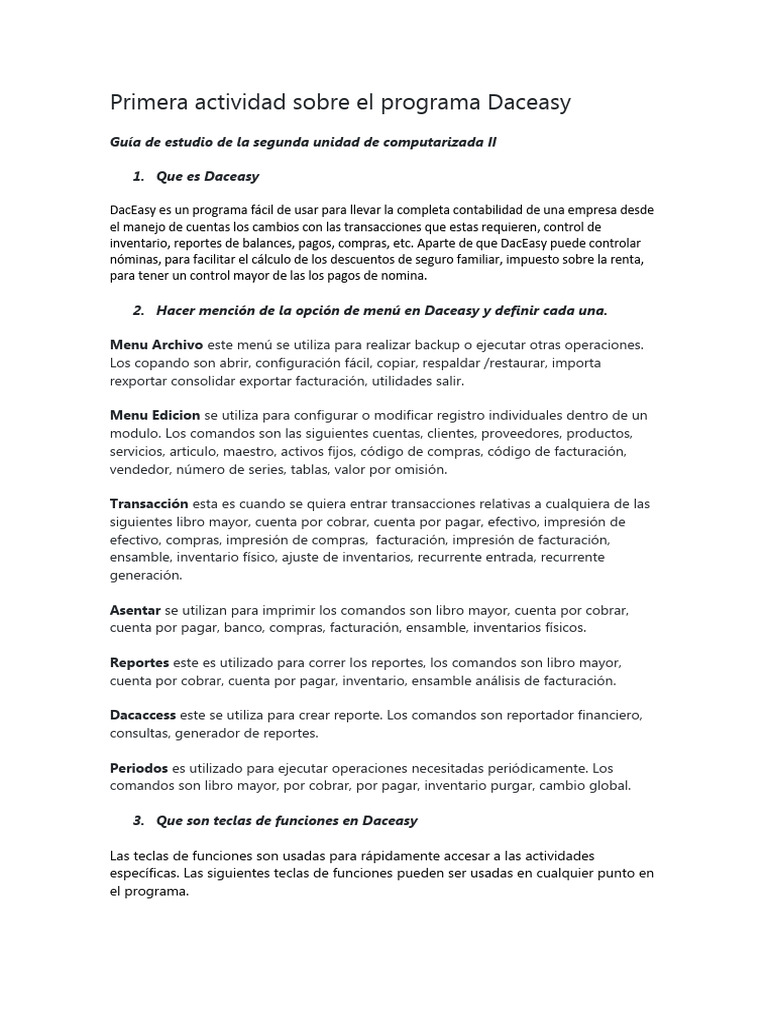 Guía Completa de DacEasy Contabilidad | PDF | Informática